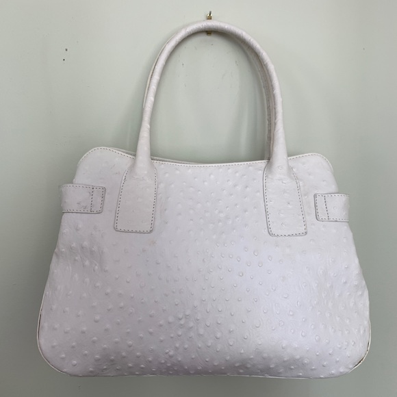 stefano bravo | Bags | Stefano Bravo White Ostrich Leather Shoulder Bag ...
